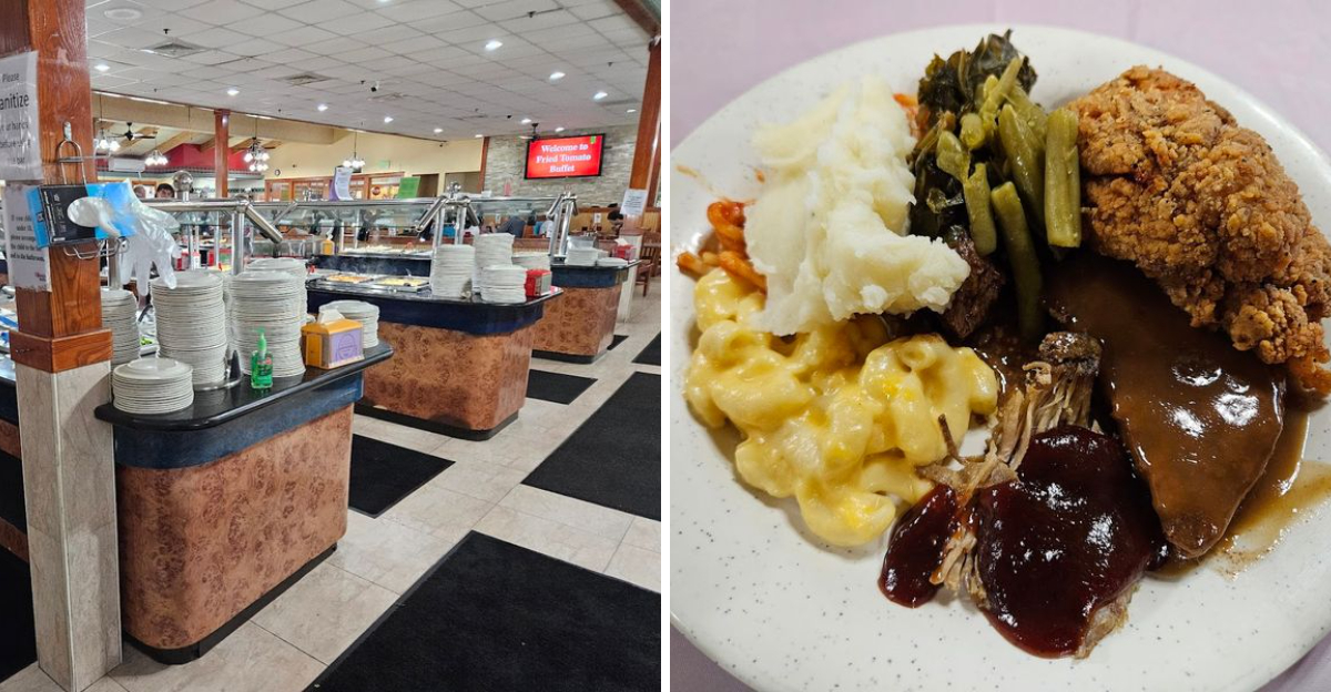 This massive Alabama buffet features crispy fried tomatoes and all the ...