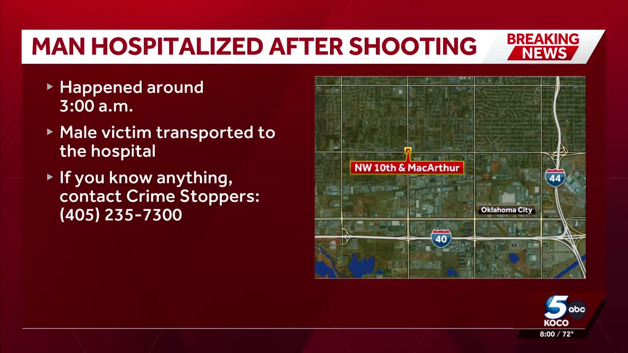Man hospitalized after shooting in NW OKC overnight, suspect search ...