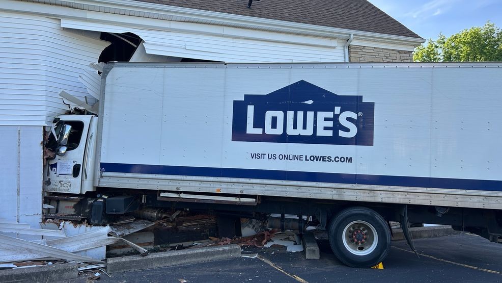 Two hurt after Lowe's box truck driver crashes into church in Grand Rapids