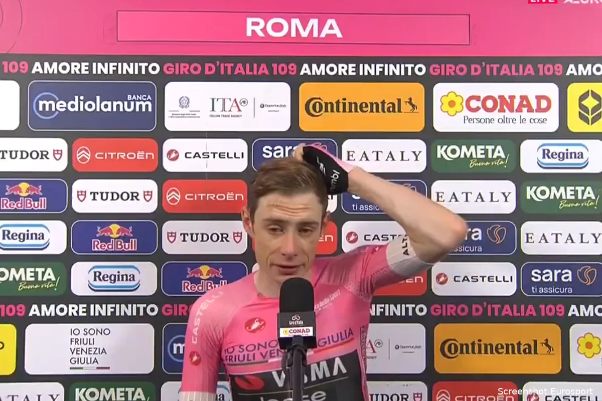 Vingegaard sheds tears of joy in Rome after Giro d'Italia as he ...