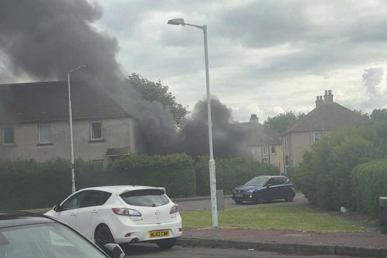 Firefighters tackle Kirkcaldy van fire as plumes of black smoke billow ...