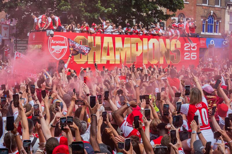 Extraordinary numbers turn out to celebrate Arsenal’s title-winning season
