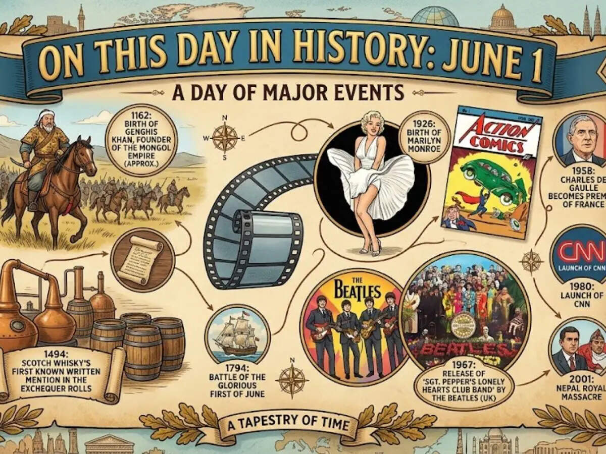 On this day in history June 1: From Genghis Khan and Scotch whisky to ...