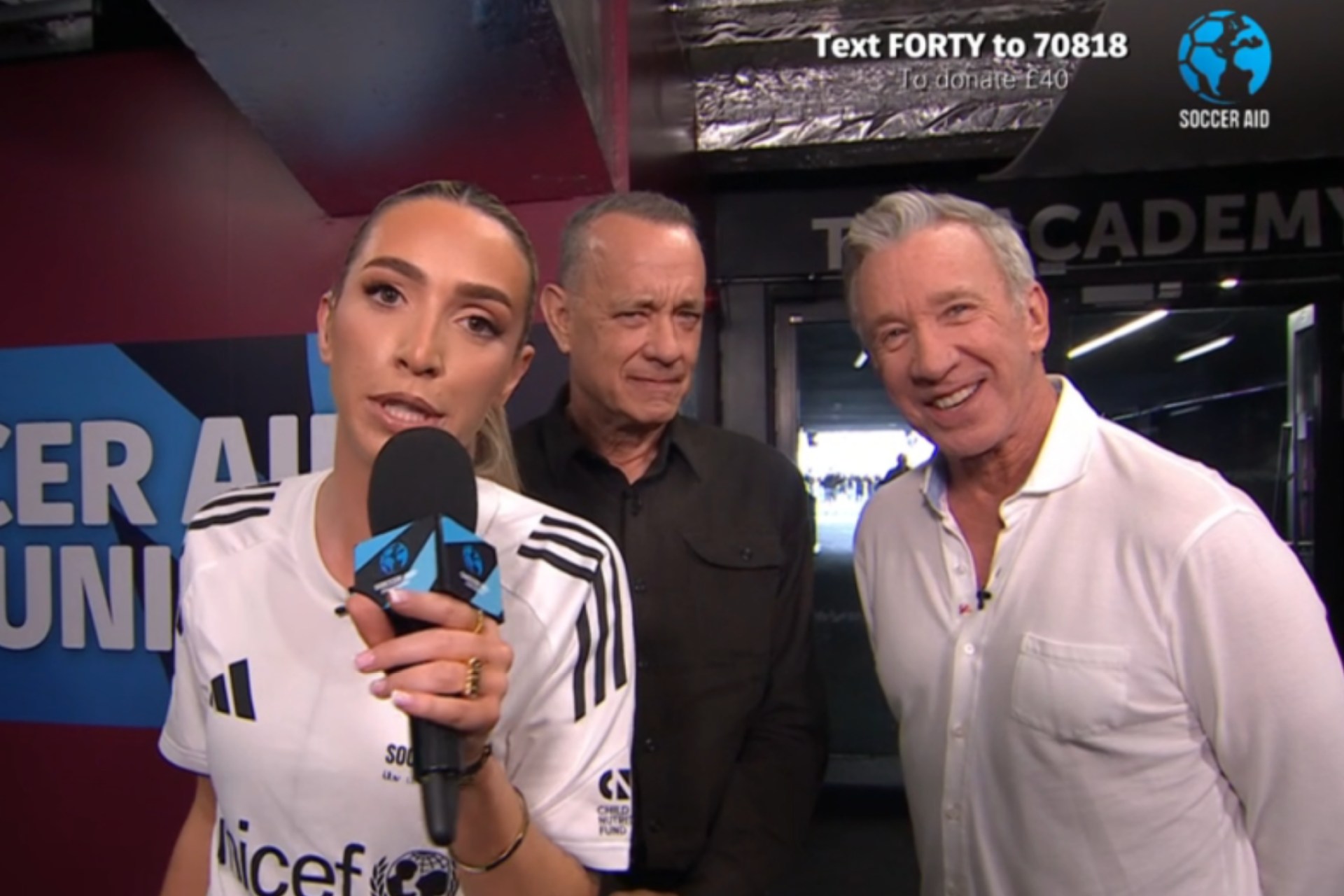 Soccer Aid viewers cringe over bewildered Tom Hanks and Tim Allen’s cameos