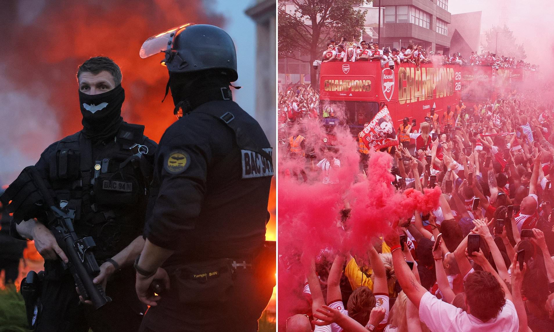 France in flames as PSG win Champions League final while Arsenal fans ...