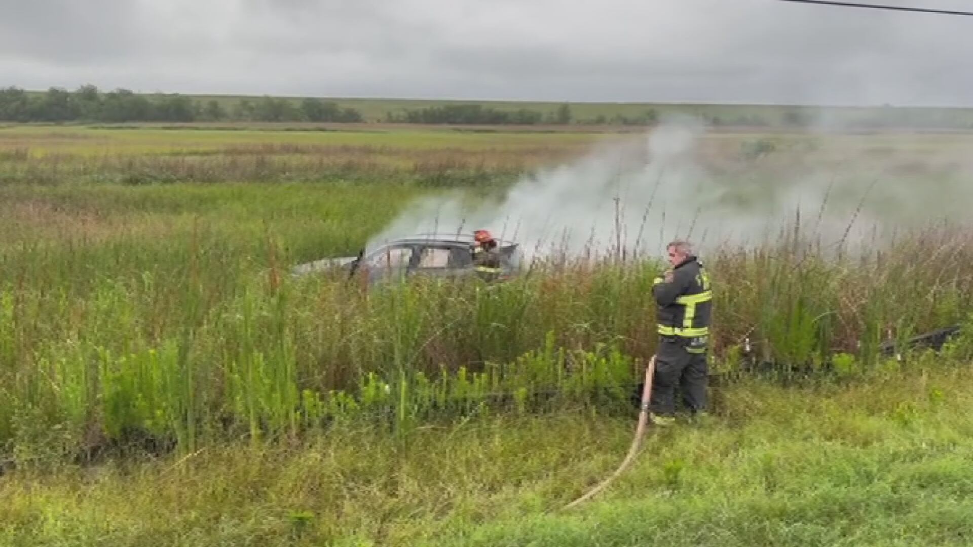 Car fire off of US 17 near Talmadge Bridge