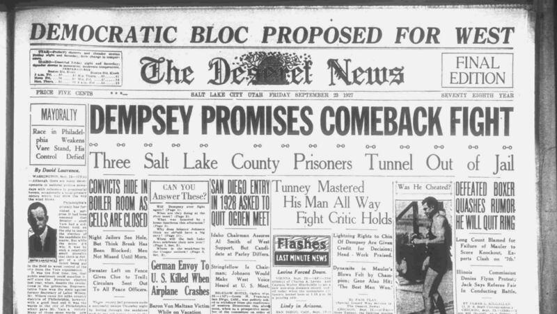 Deseret News archives: Remembering favorite son Jack Dempsey