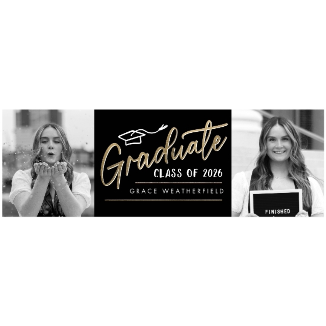 These $15 custom graduation photo banners can be ready in one day