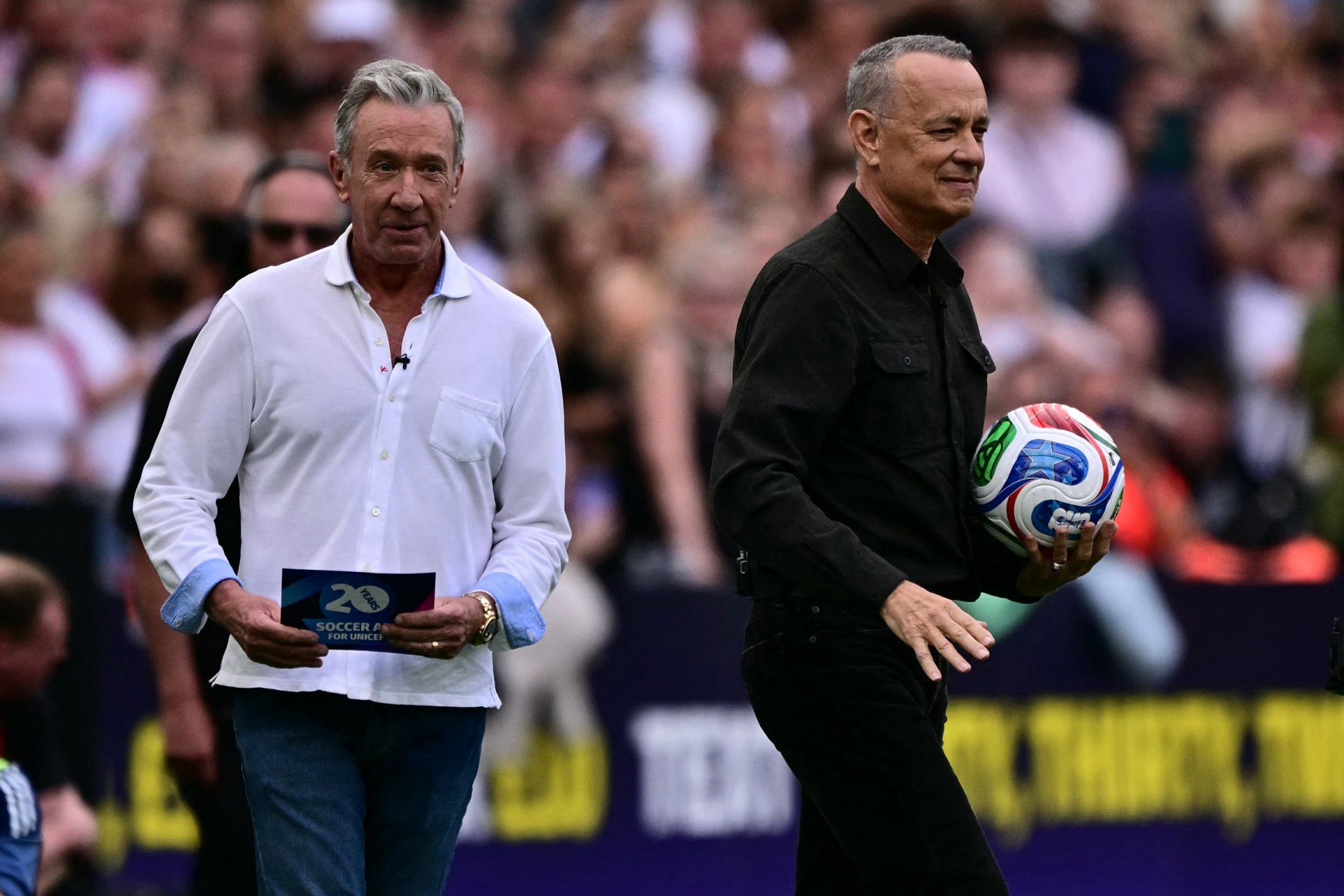 Soccer Aid viewers cringe over bewildered Tom Hanks and Tim Allen’s cameos