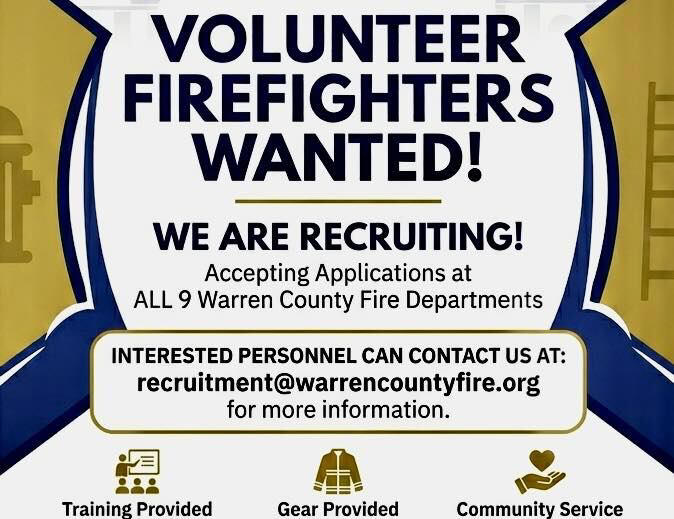Warren County fire departments open volunteer applications