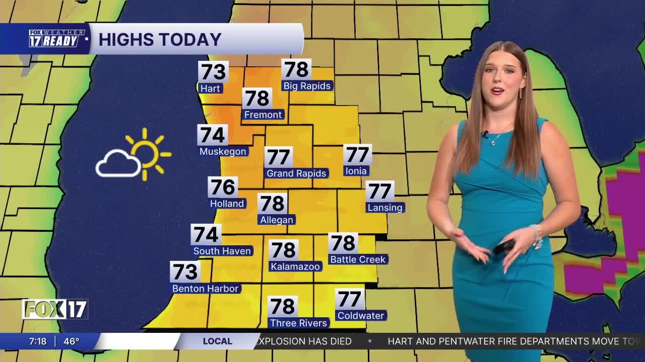 Sunday A.M. Forecast: Mostly Sunny, Warm, & Comfortable