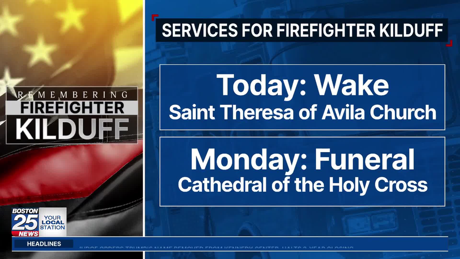 Wake being held for fallen Boston firefighter Robert 'Bobby' Kilduff Jr.