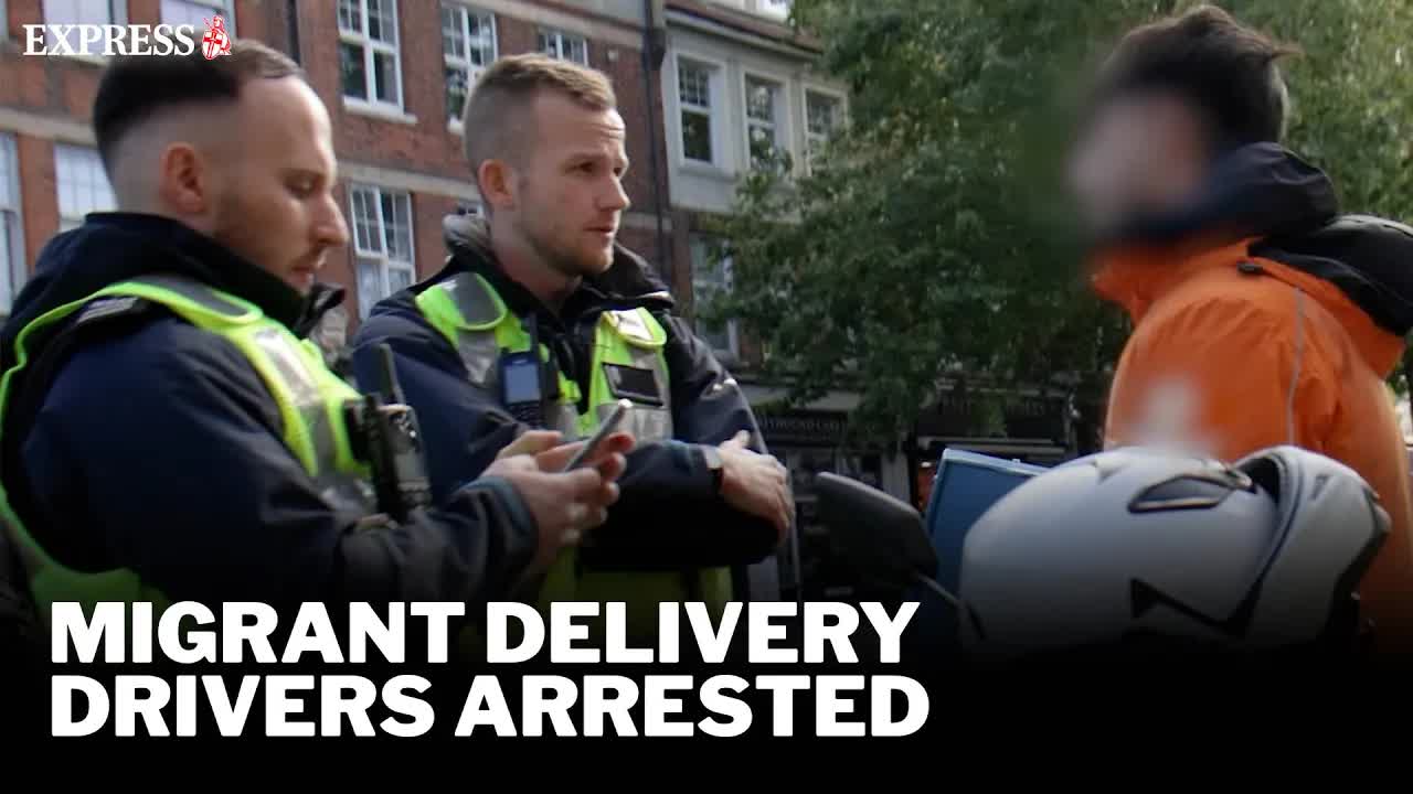 Police arrest dozens of migrant delivery drivers working illegally