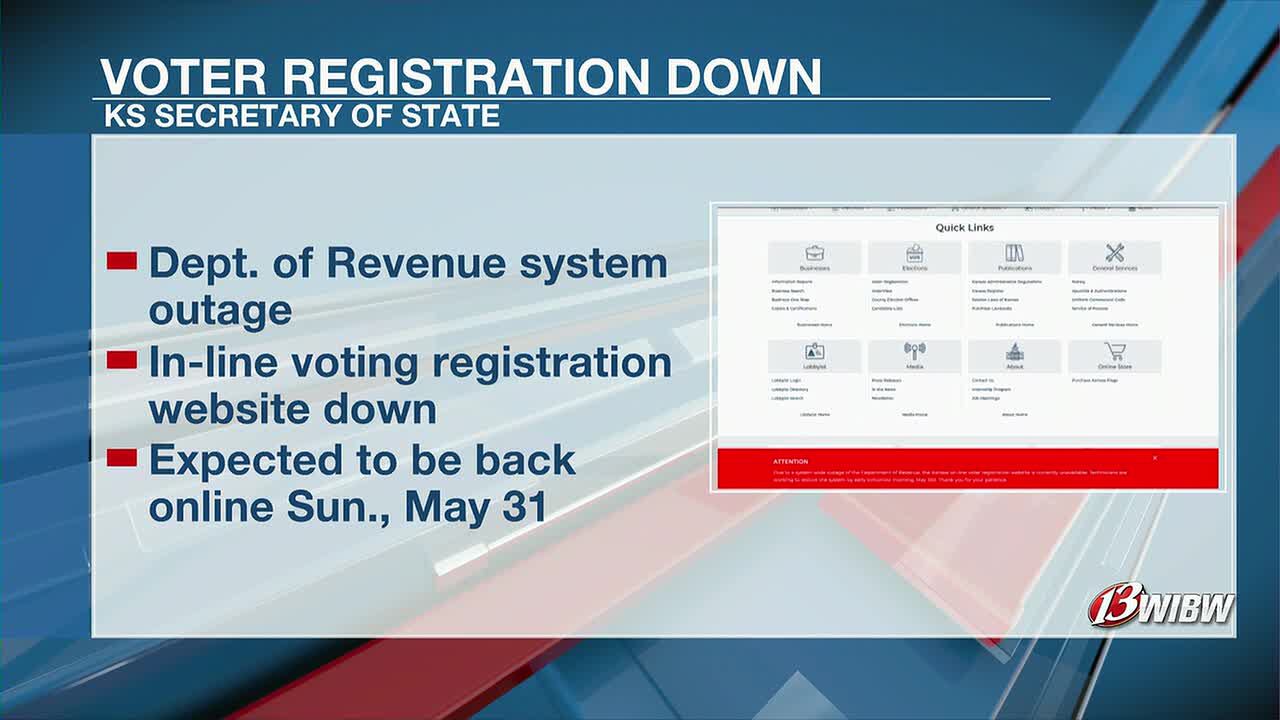 Kansas online voter registration remains down due to systems outage