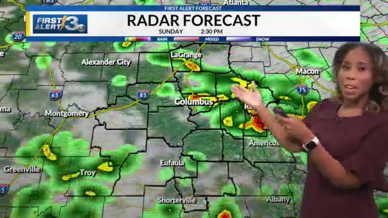 Storms for Sunday but drier and warmer by Monday