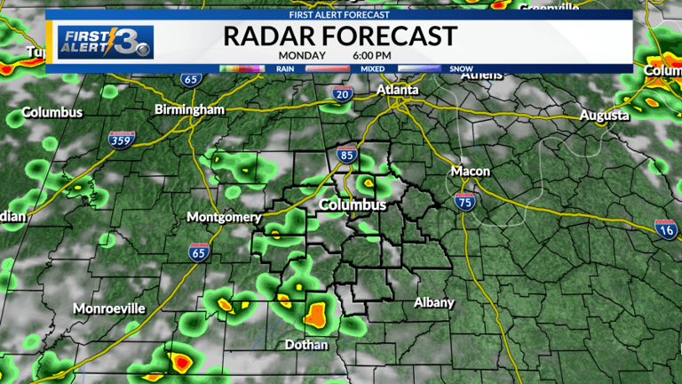 Storms for Sunday but drier and warmer by Monday