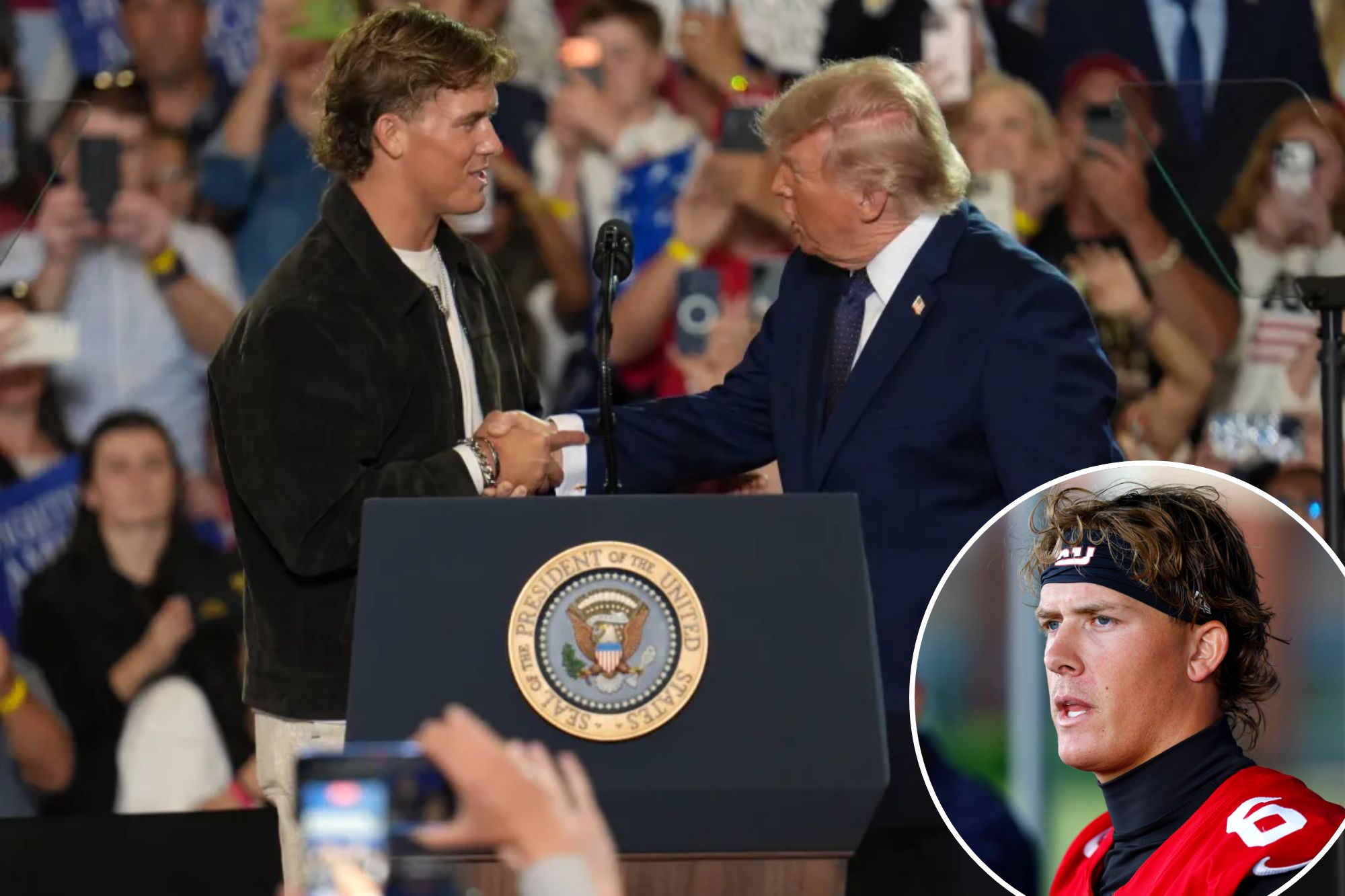 Trump heaps more praise on Giants QB, 'male model' Jaxson Dart in ...