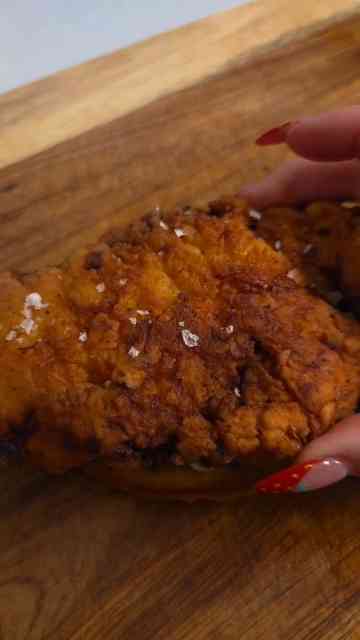 Crispy fried chicken sandwich with truffle aioli