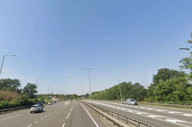 Emergency services at scene of three-car crash causing chaos on busy route