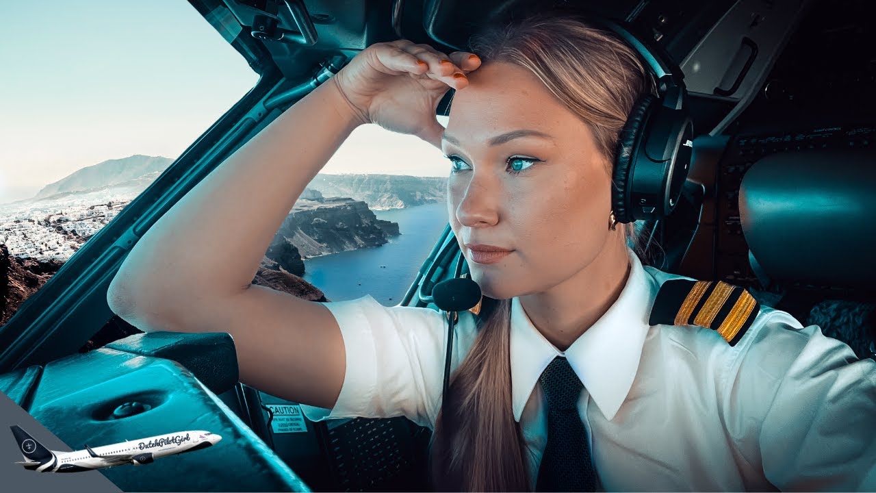 Stunning cockpit view: Santorini runway landing