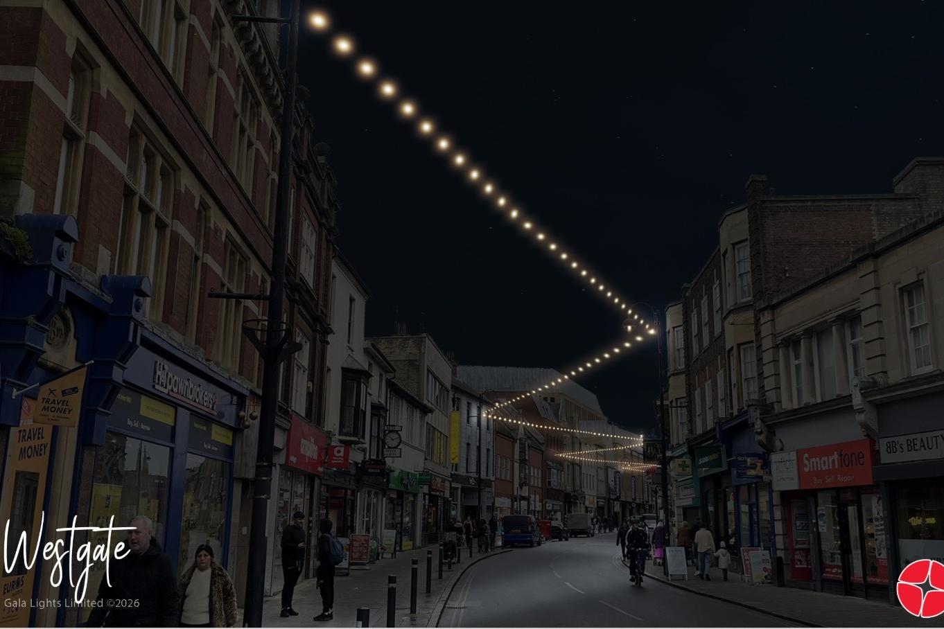 Plans for new festoon lighting along Westgate in Peterborough city ...