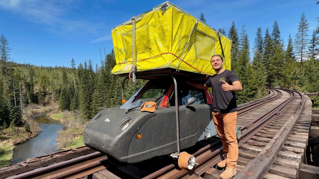 I built a micro camper for abandoned railroads! Start to finish