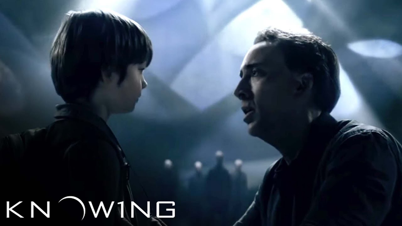 Knowing: John gives Abby & Caleb to the strangers