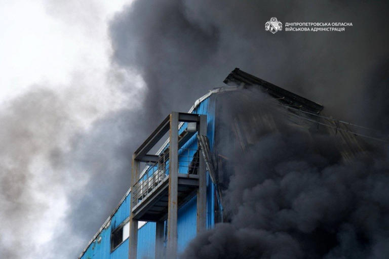 Dnipro hit in Russian attack, major logistics warehouse burns