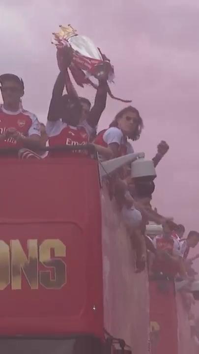 Fans paint the town red for Arsenal Premier League victory parade
