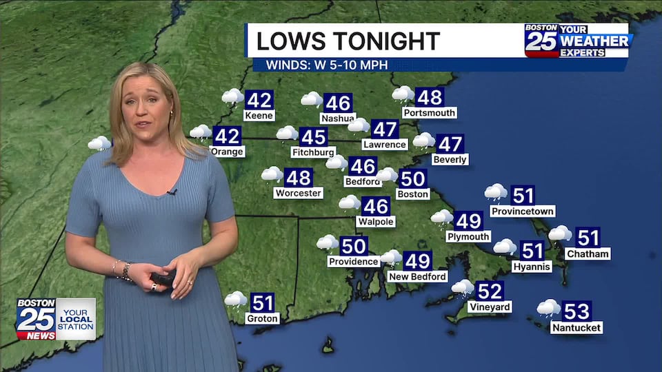 Boston 25 Sunday evening weather forecast