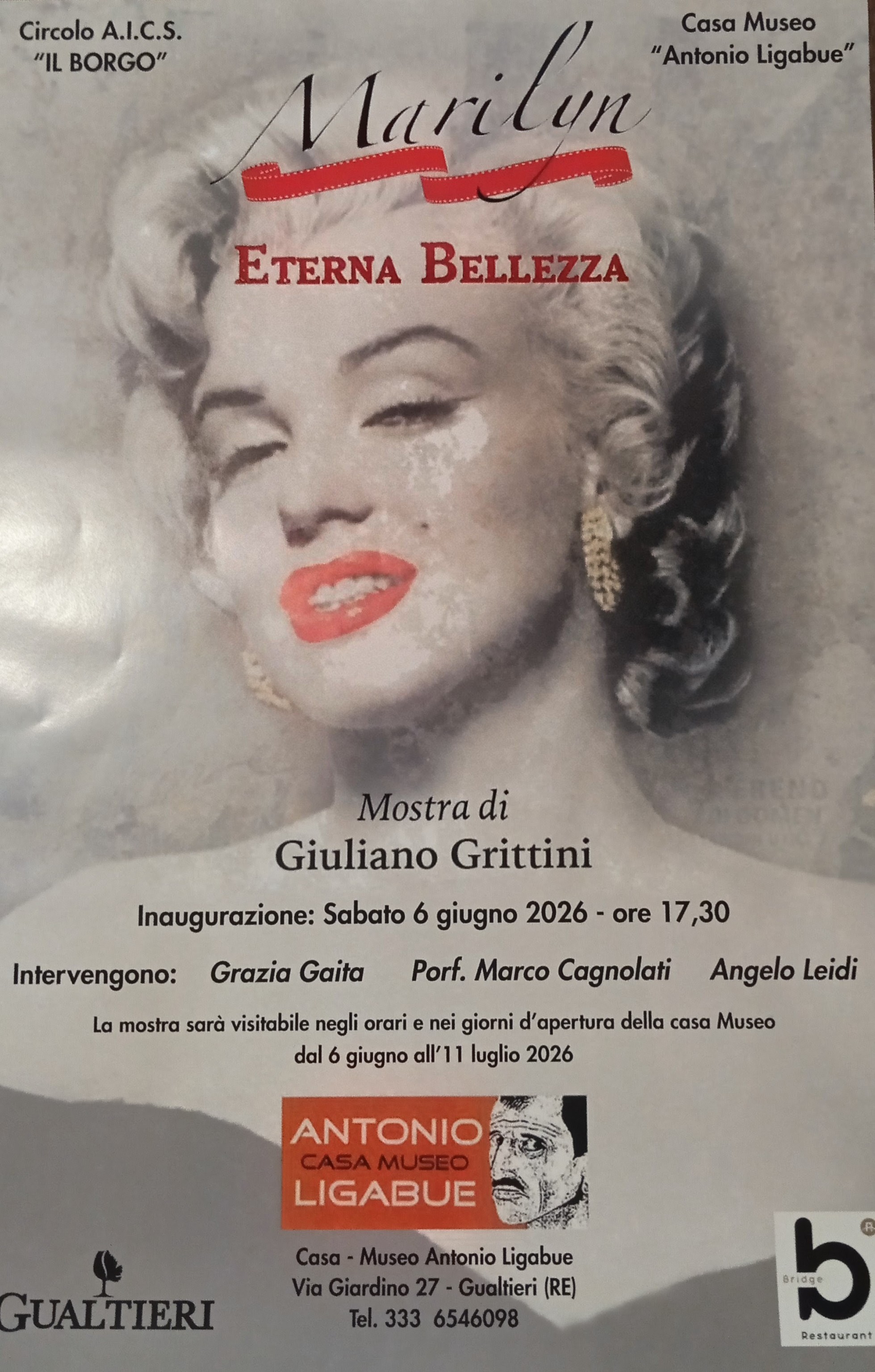 Alla Casa Museo Antonio Ligabue la mostra 'Marilyn: eterna bellezza'