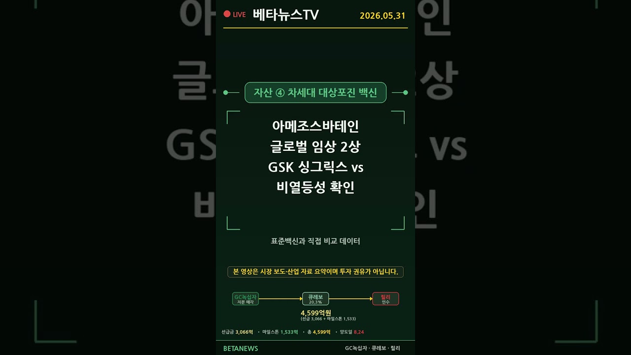 릴리가 왜 큐레보를 샀나 — GC녹십자 4599억 매각의 의미 #Shorts (2026.5.31)