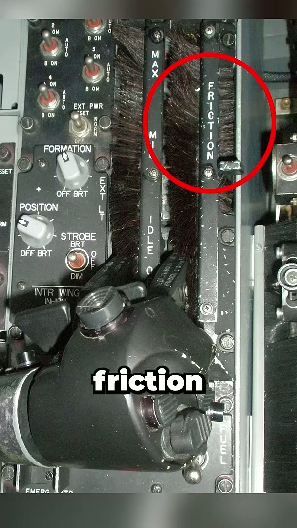 Why does it say "Friction" right next to the throttle on an F/A-18?