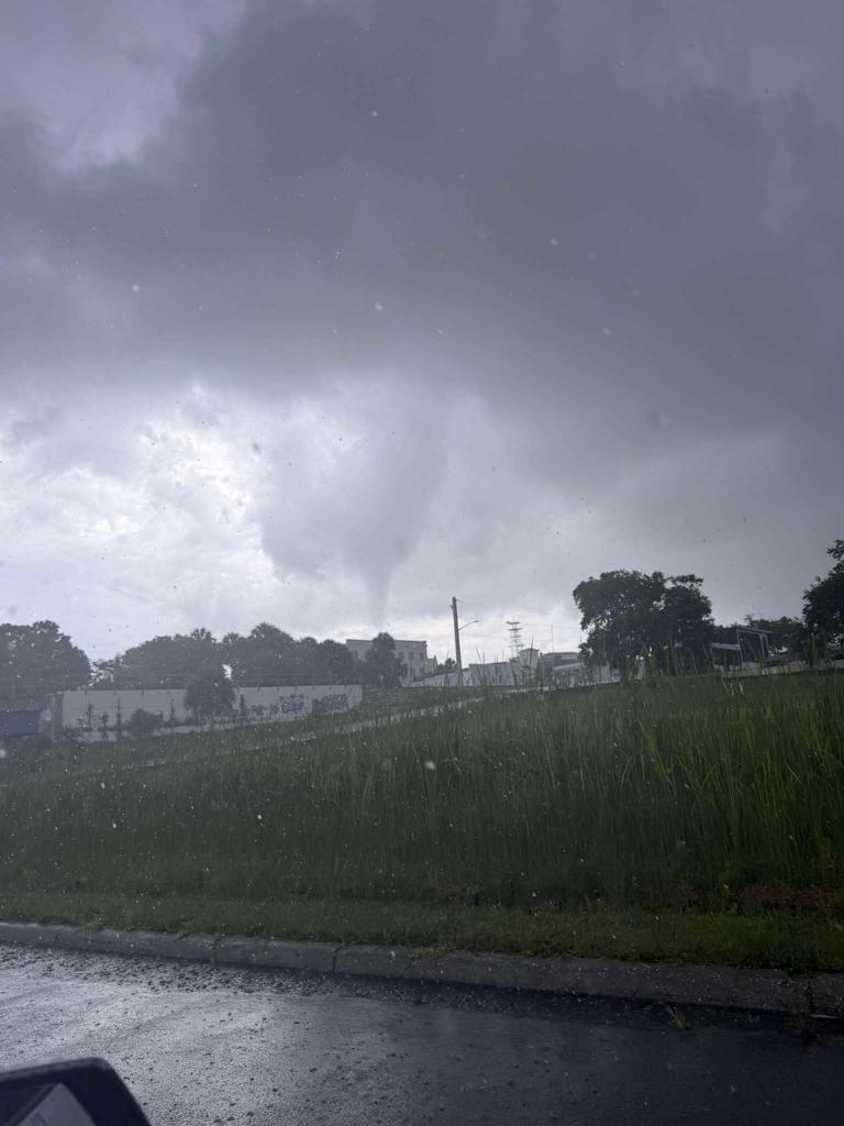 Funnel cloud forms near downtown Melbourne