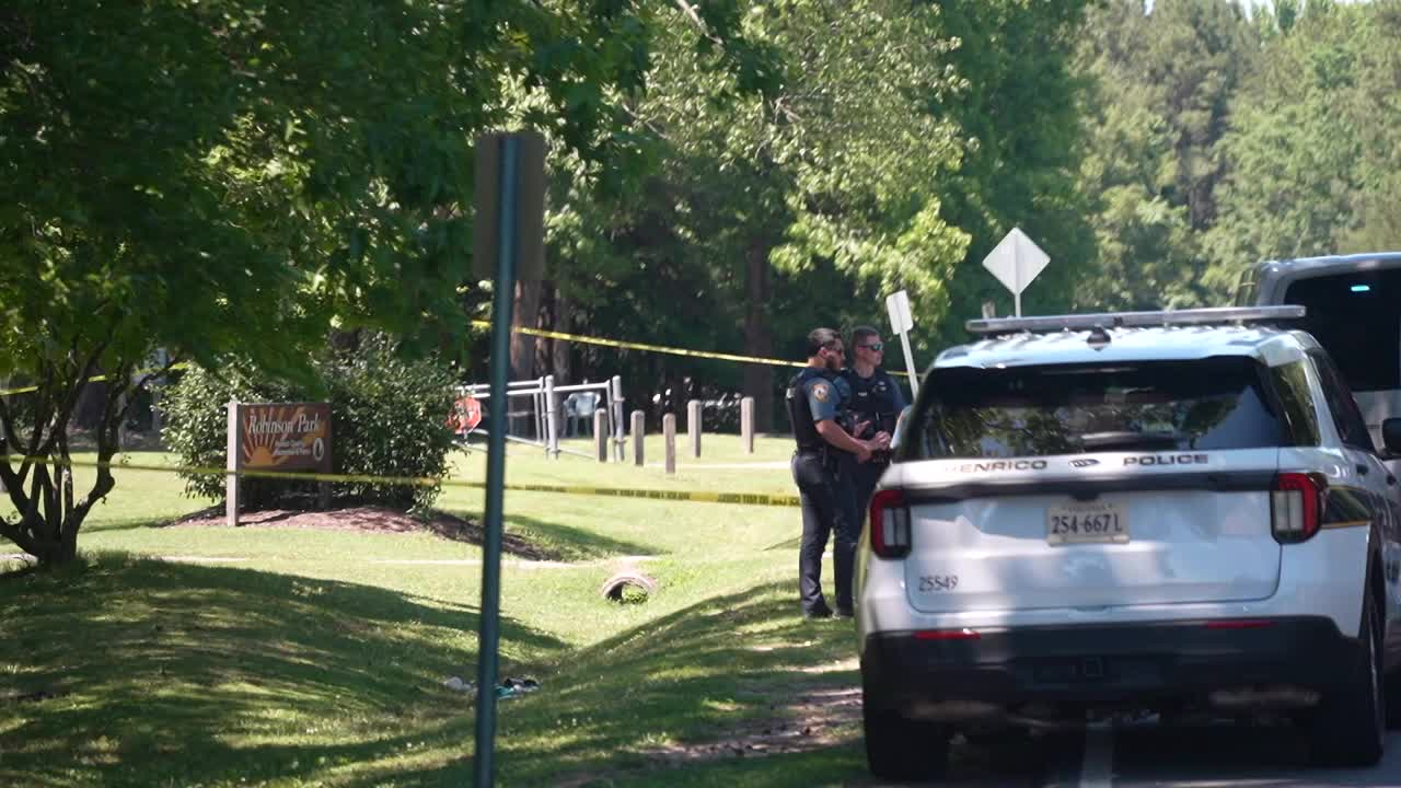 Scene video: Police work double shooting at Henrico park