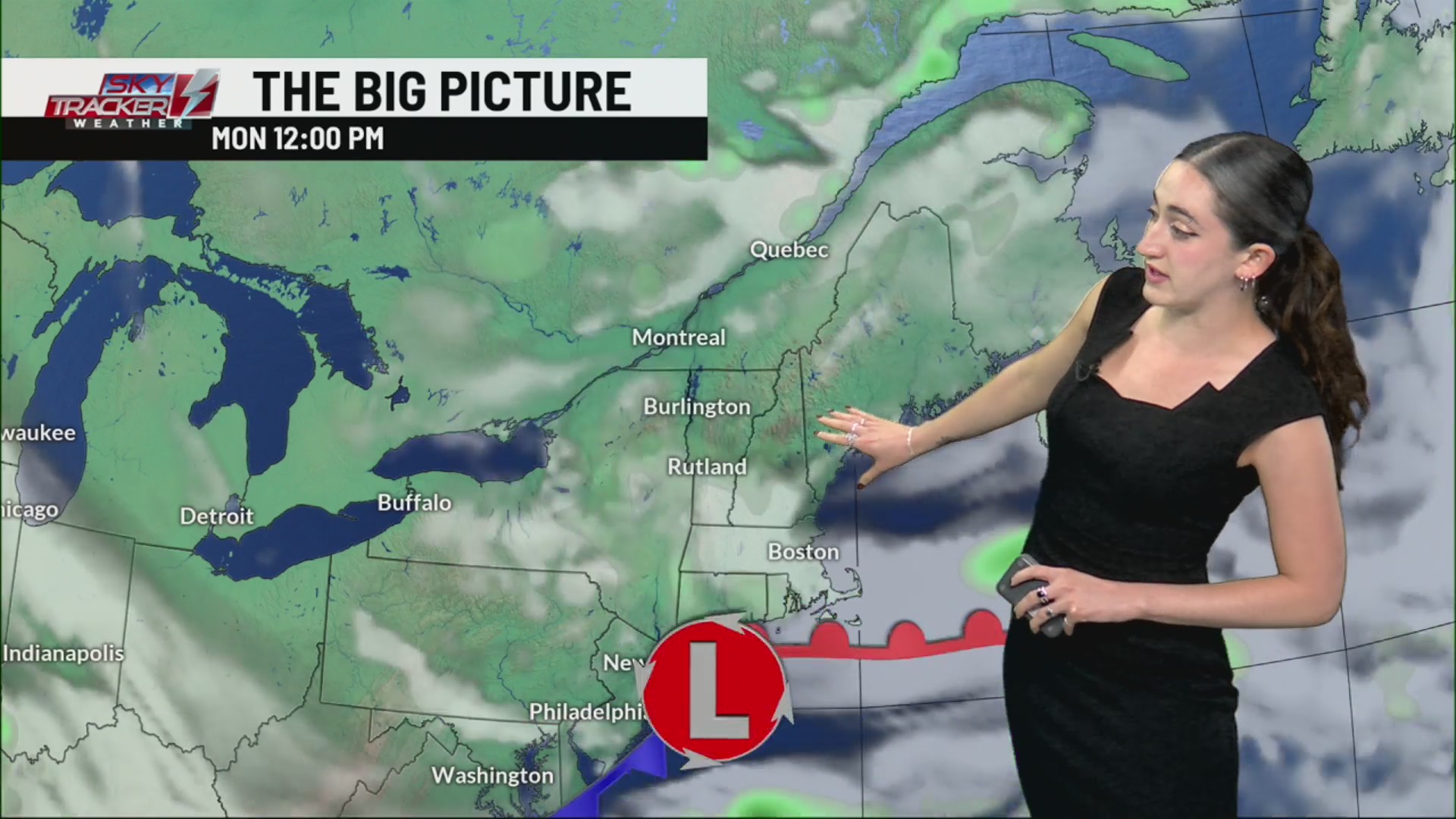 Few showers possible Monday - then bright skies and warmer temps