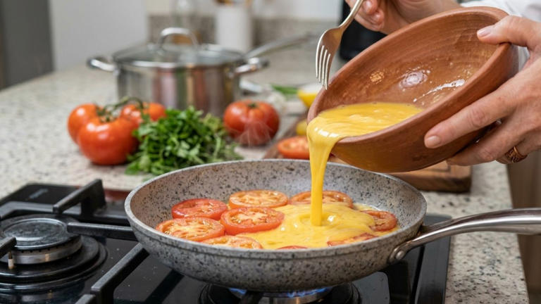 Café da manhã com 3 ovos e um tomate nunca pareceu tão gostoso e fácil ...