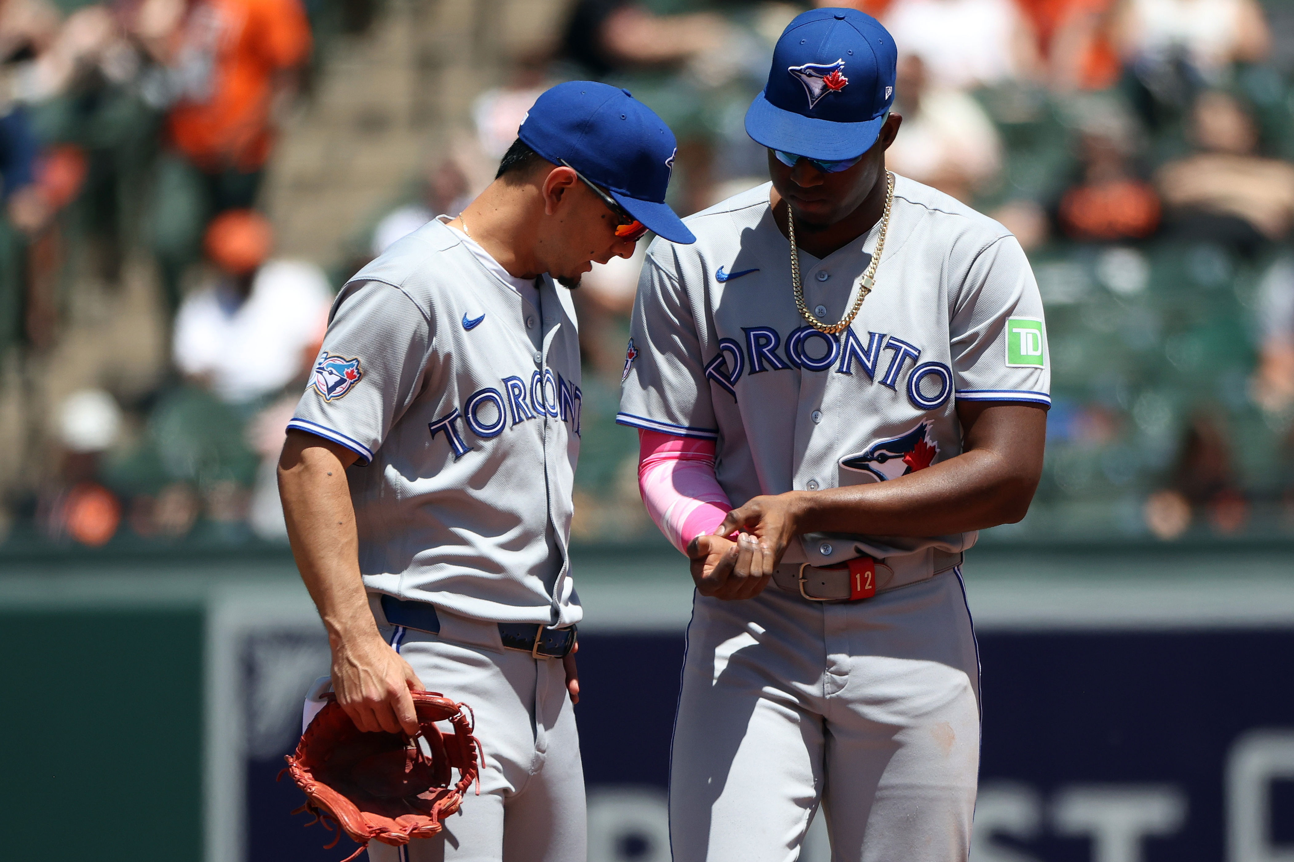 Blue Jays’ Jesus Sanchez exits game after being hit with ball thrown by ...