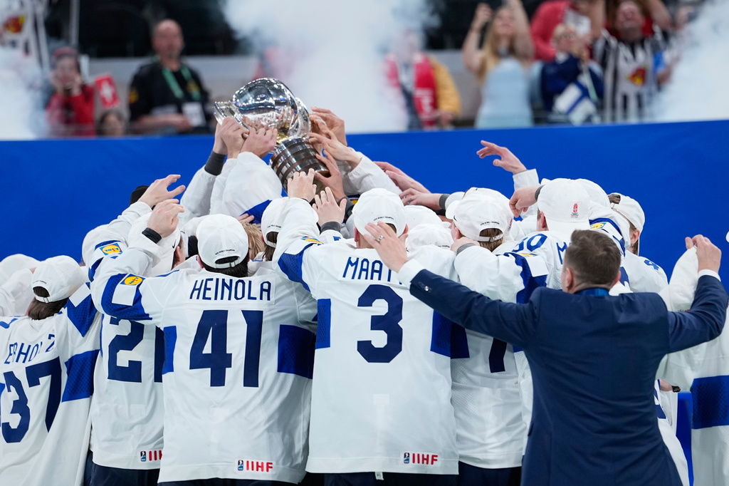 Finland beats Switzerland 1-0 in overtime to win men's ice hockey world ...