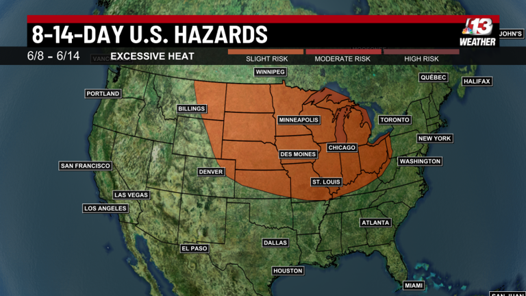 Isolated storms, then more warmth