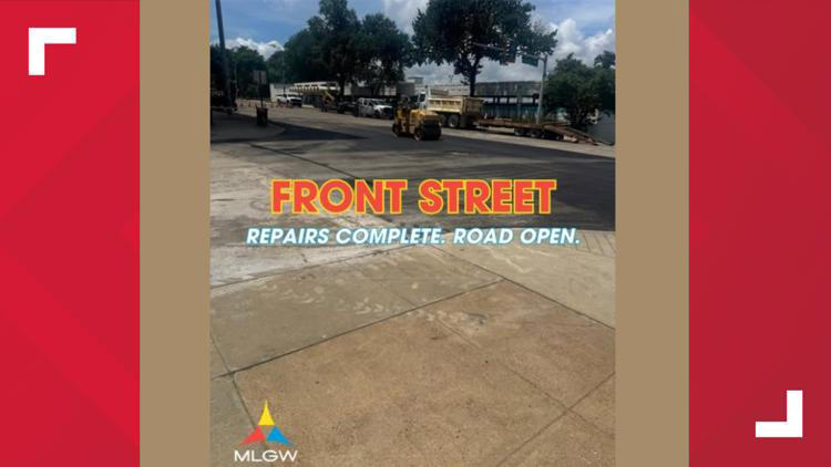 MLGW completes repairs on Front Street water main break