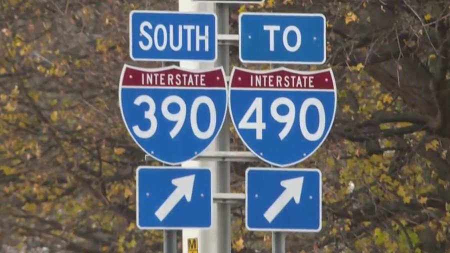 Closures begin for lane, shoulder of I-390 south ramp in Gates