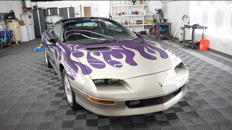 This forgotten flame-painted Camaro roared back to life after 20 years ...