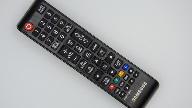 What are the four colored dots on a Samsung TV remote?