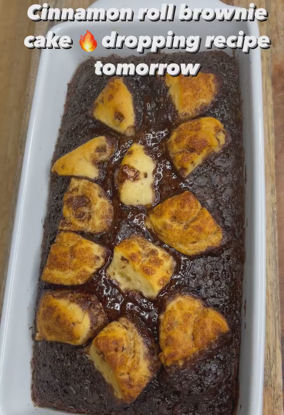 Cinnamon roll + brownie mix: The ultimate gooey dessert hack