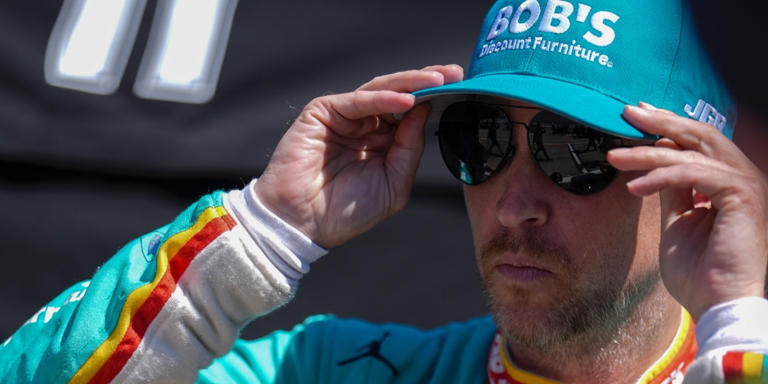 Denny Hamlin penalized for jumping start in Cracker Barrel 400 in ...