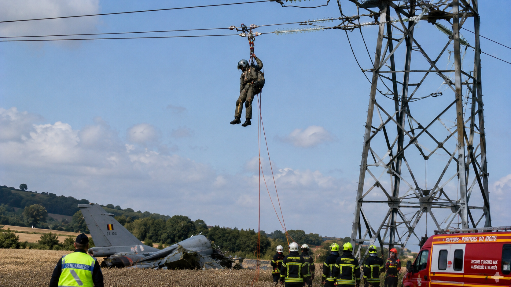The F-16 pilot who ended up hanging from high-voltage power lines