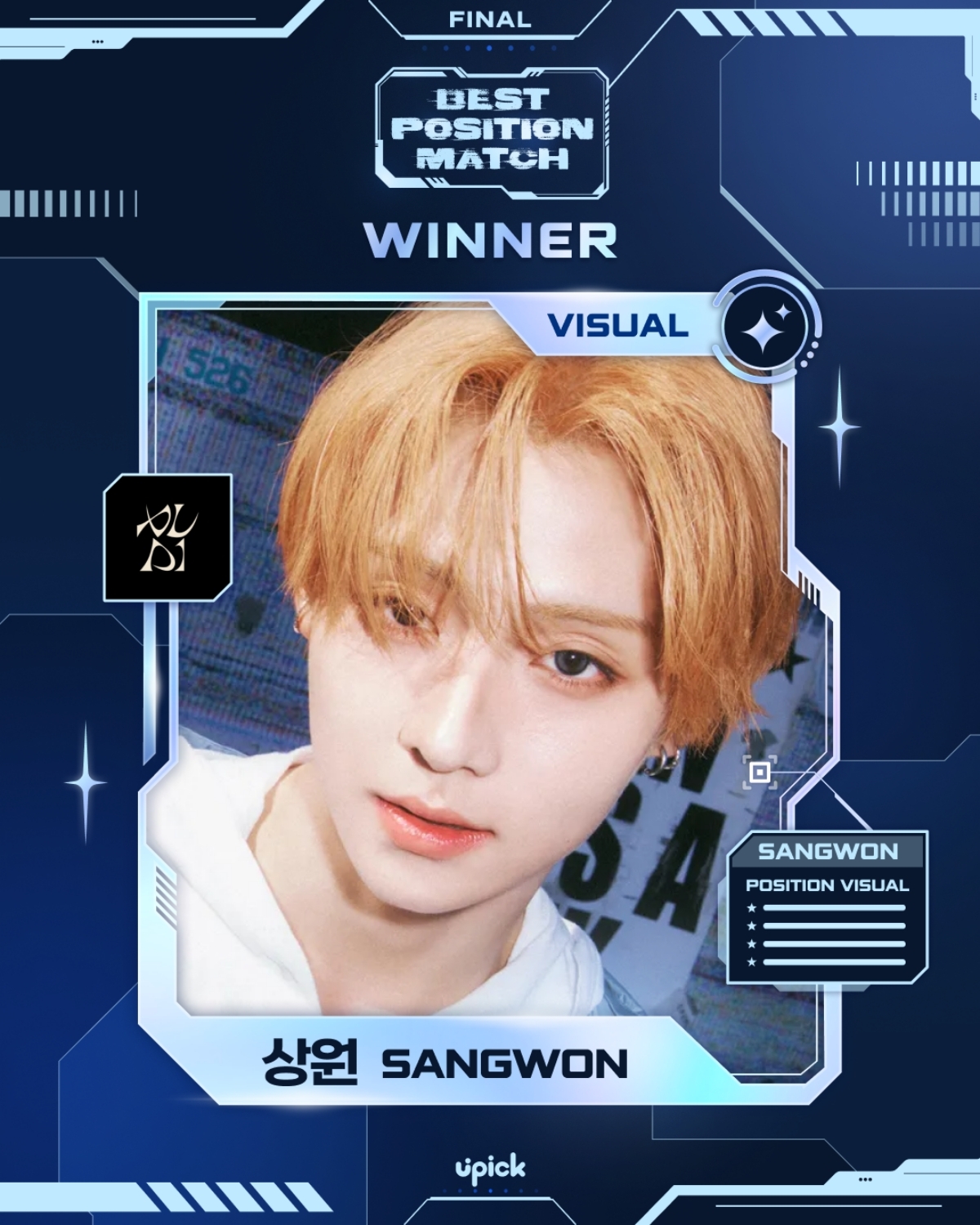 AlphaDriveOne member Sangwon ranks No. 1 as the top visual idol