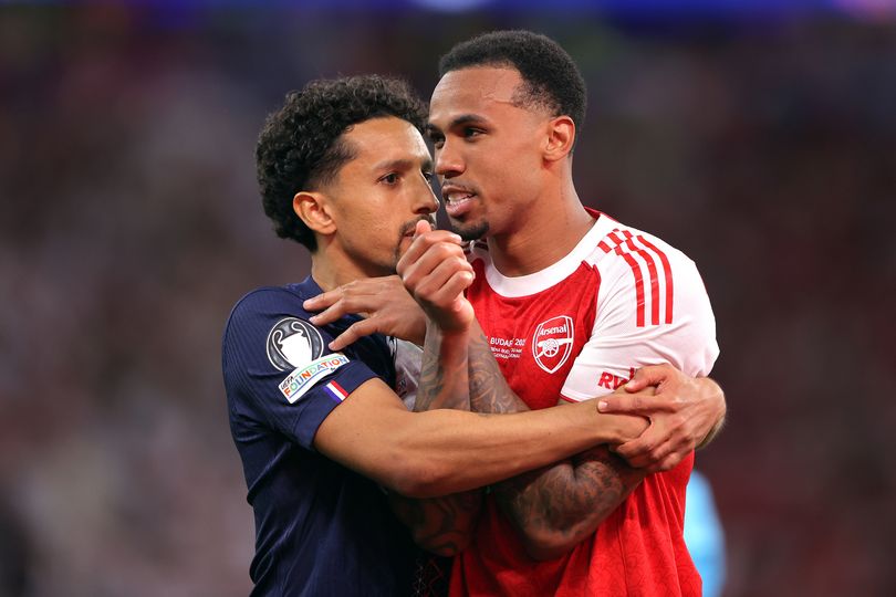 What Gabriel was told in his ear by PSG star moments after Arsenal ...