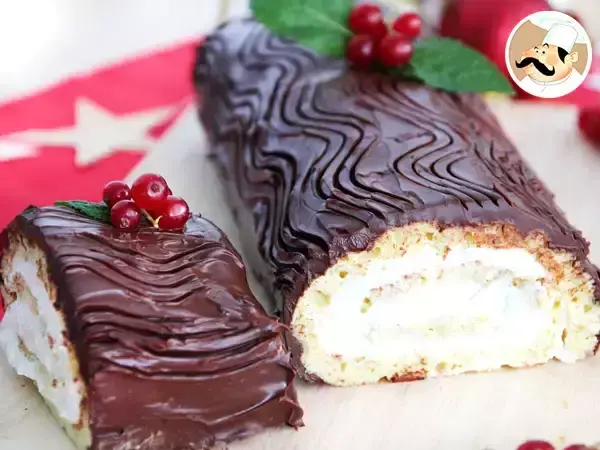 Tronco de Navidad relleno de chantilly